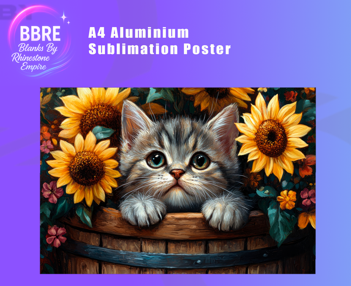 detailed Kitten Sublimation Poster Design | Printed Transfer – Blanks ...