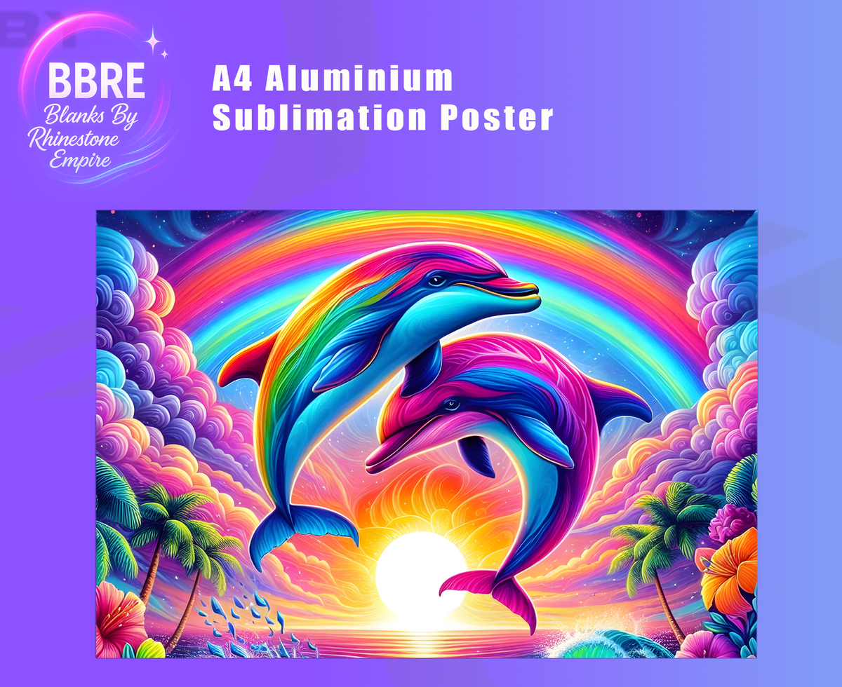 detailed Dolphin Sublimation Poster Design | Printed Transfer – Blanks ...